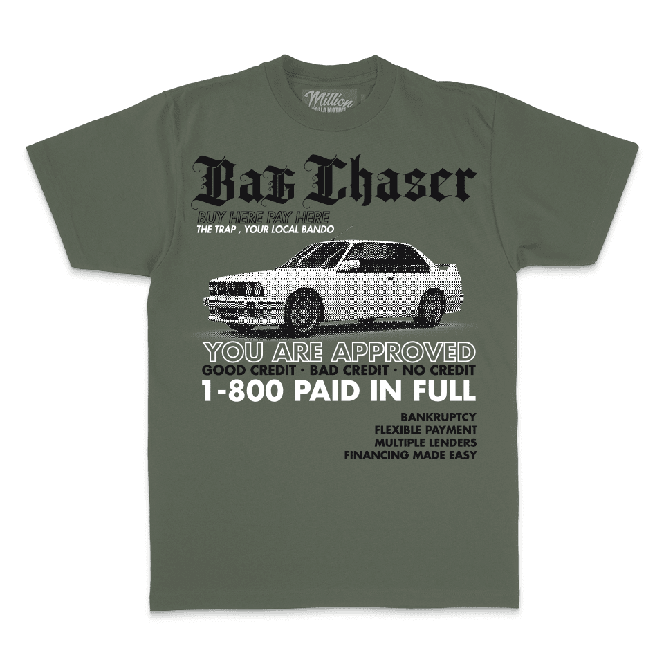 Bag Chaser - Olive T-Shirt – Million Dolla Motive