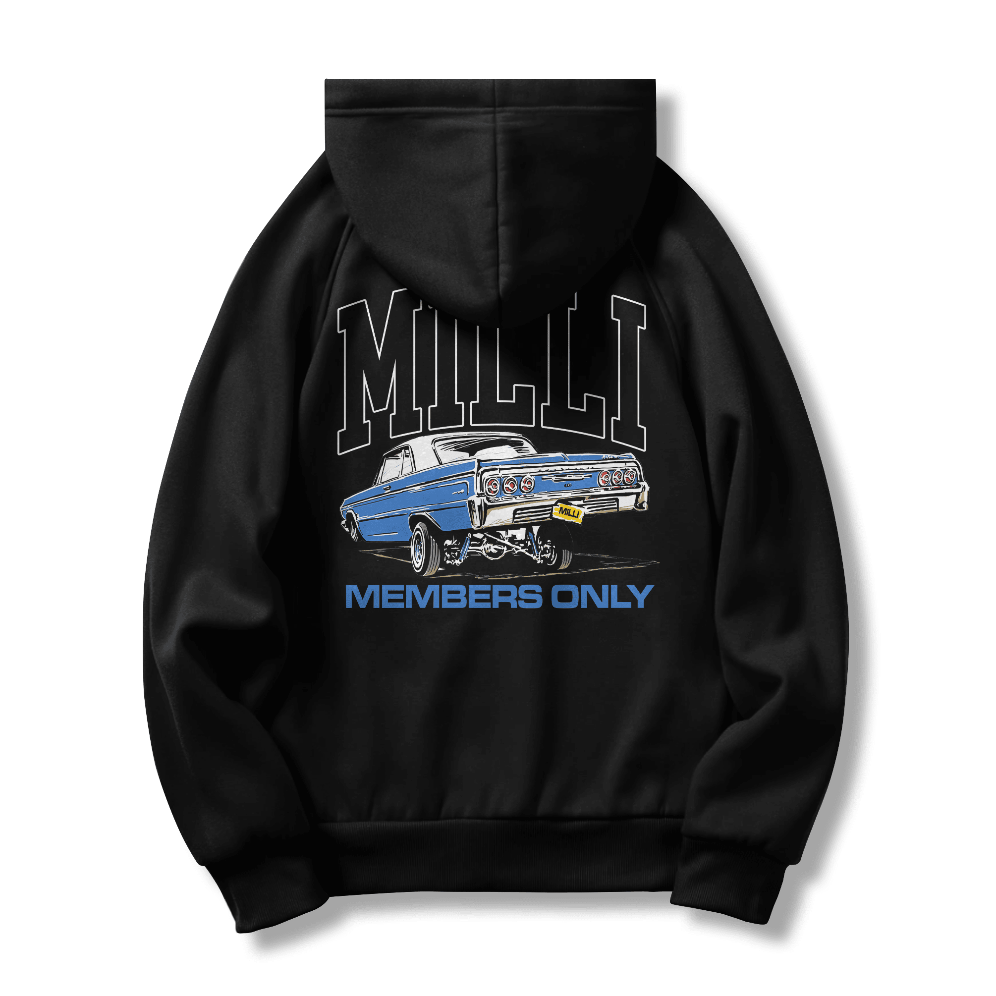 Milli Lowrider Members Only - Black Hoodie Sweatshirt – Million Dolla ...