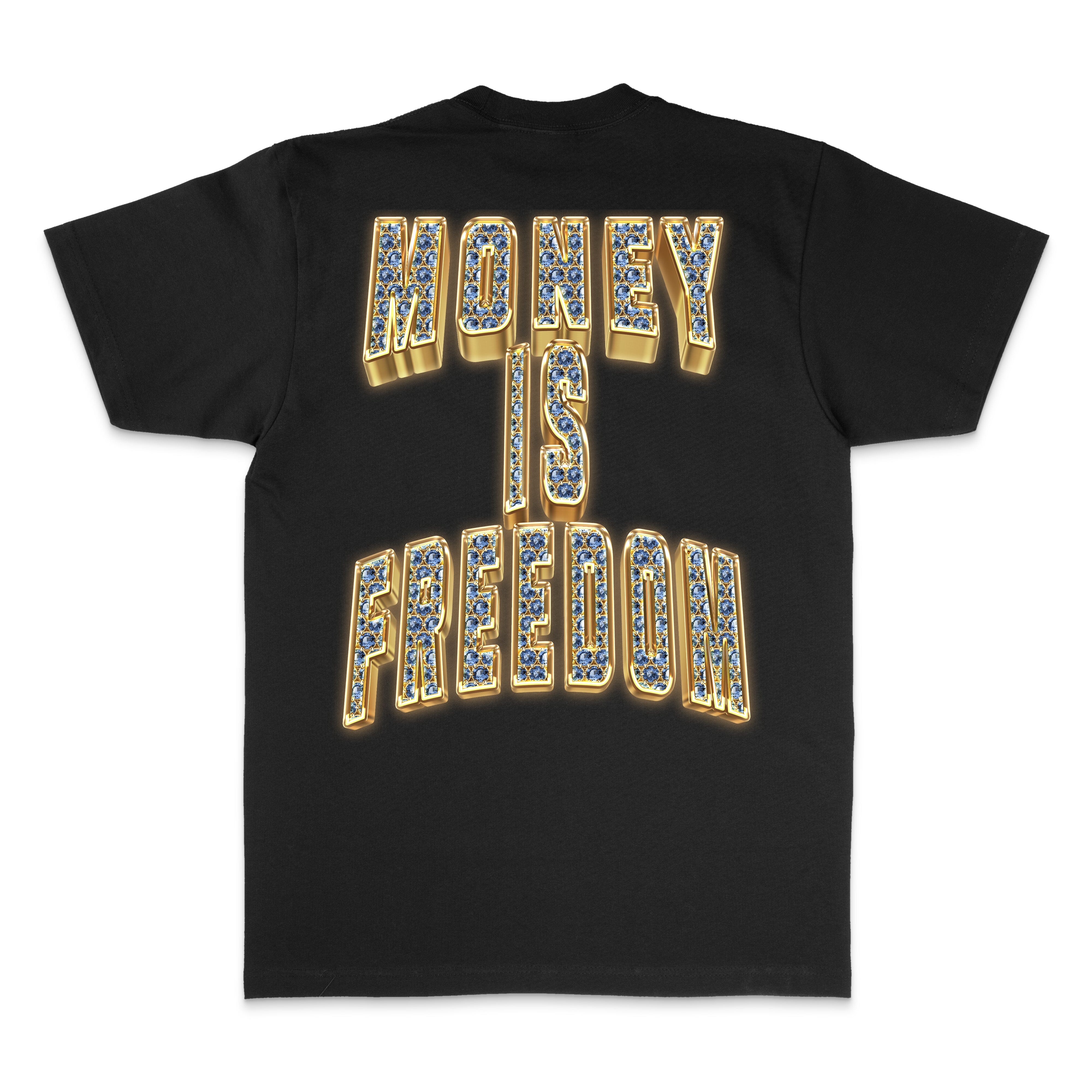 Money Is Freedom - Black T-Shirt – Million Dolla Motive