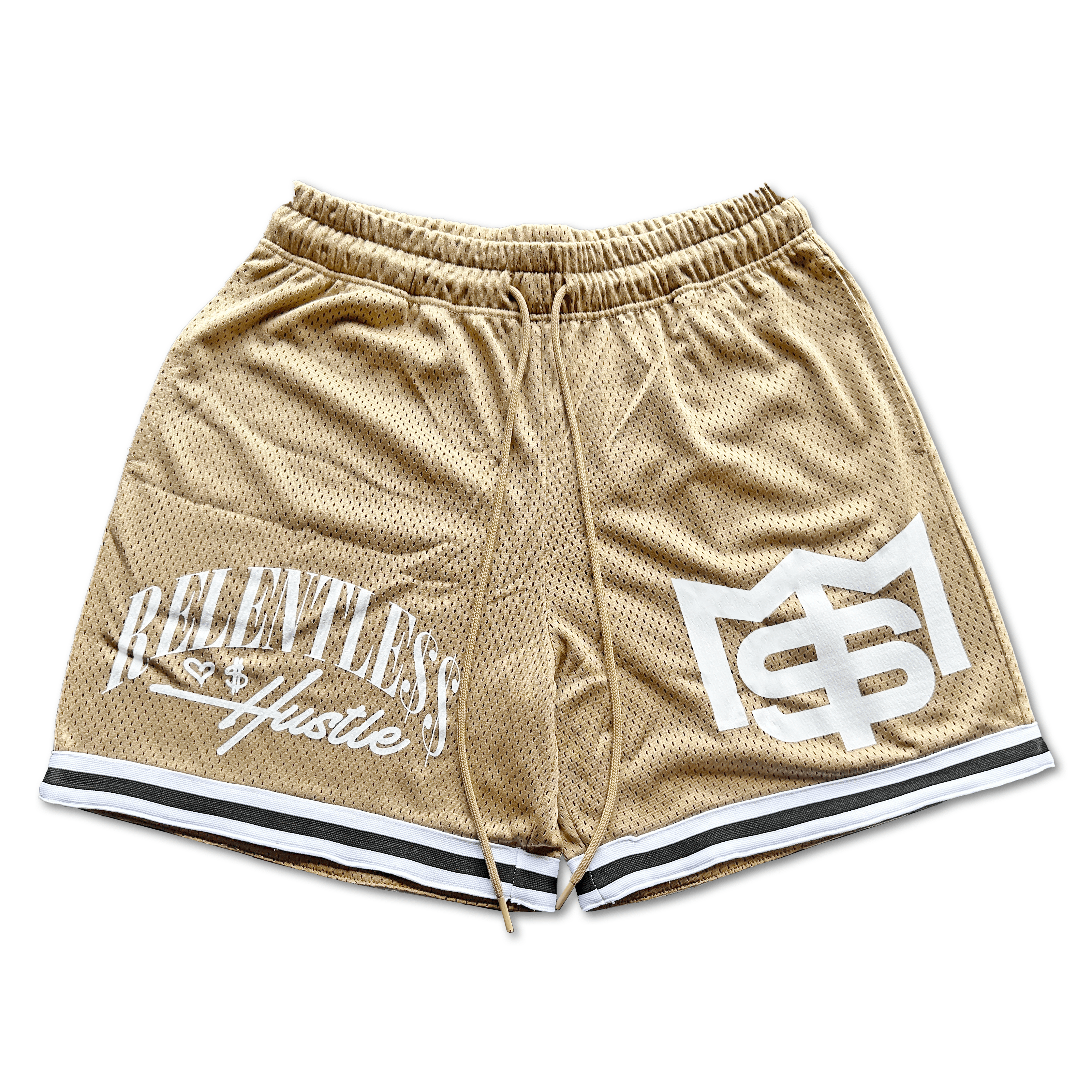 Relentless Hustle - Khaki Basketball Shorts – Million Dolla Motive