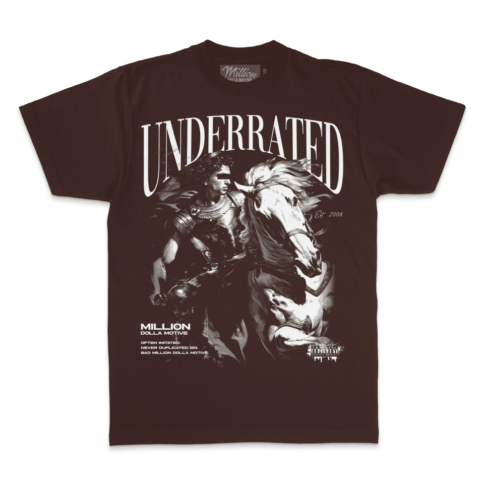 Underrated - Brown T-Shirt – Million Dolla Motive