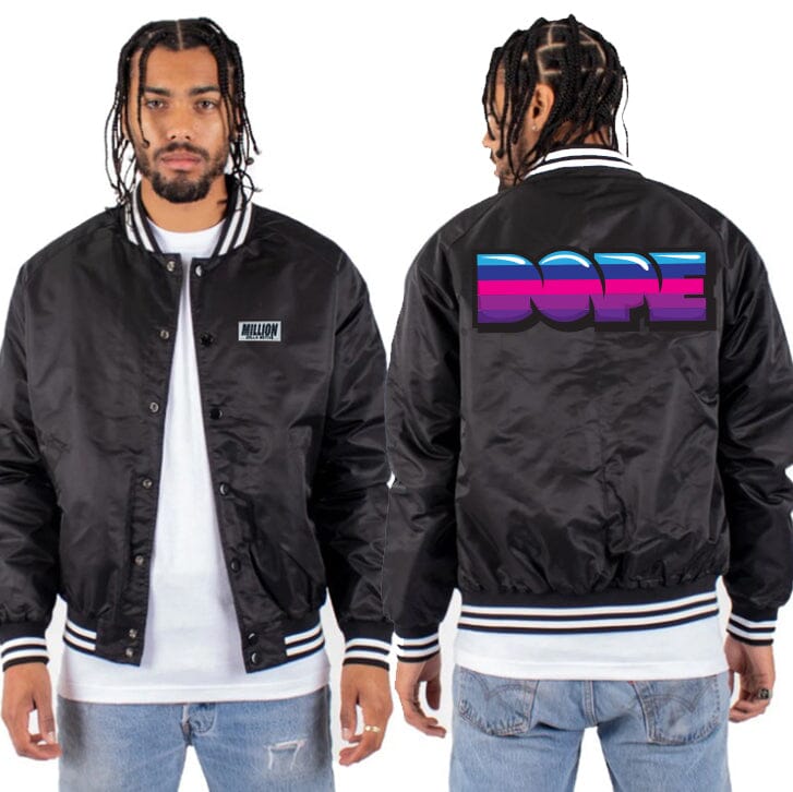 Dope Stripes - Black Varsity Jacket – Million Dolla Motive
