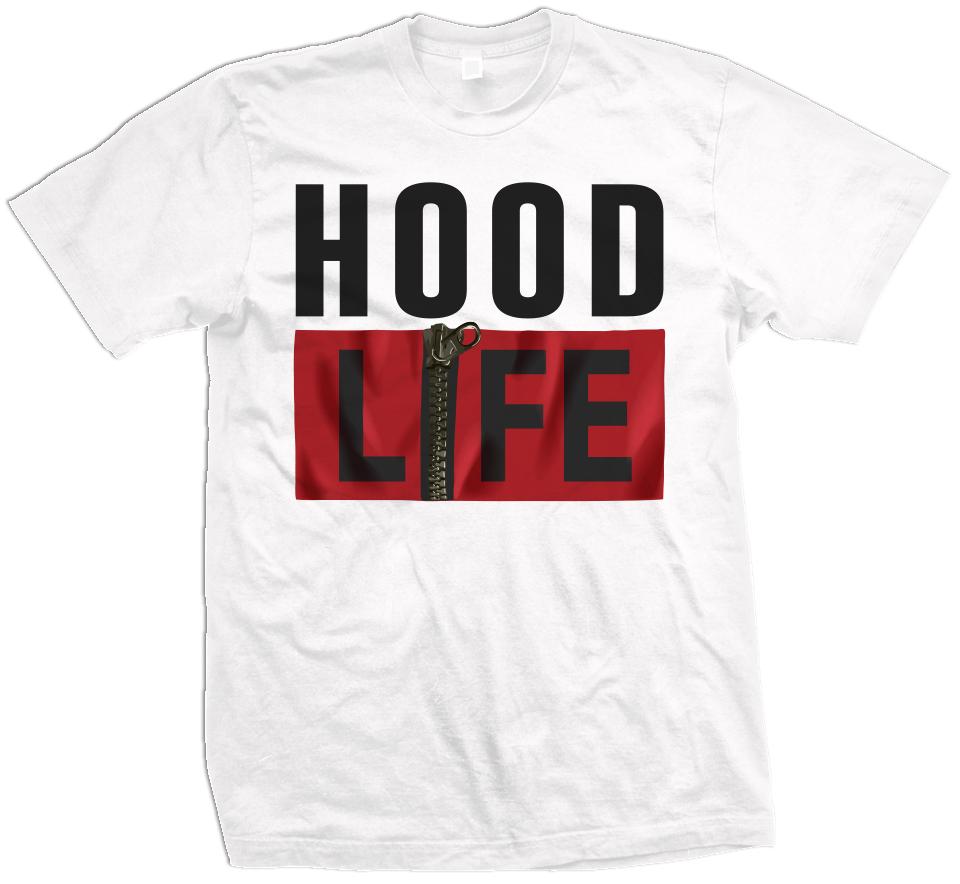Hood Life - White T-Shirt – Million Dolla Motive