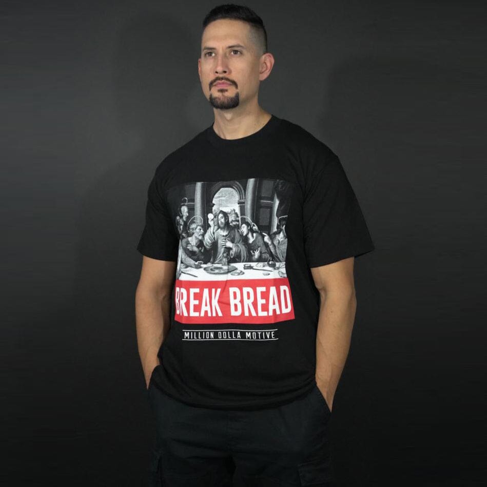 Break Bread - Red on Black T-Shirt – Million Dolla Motive