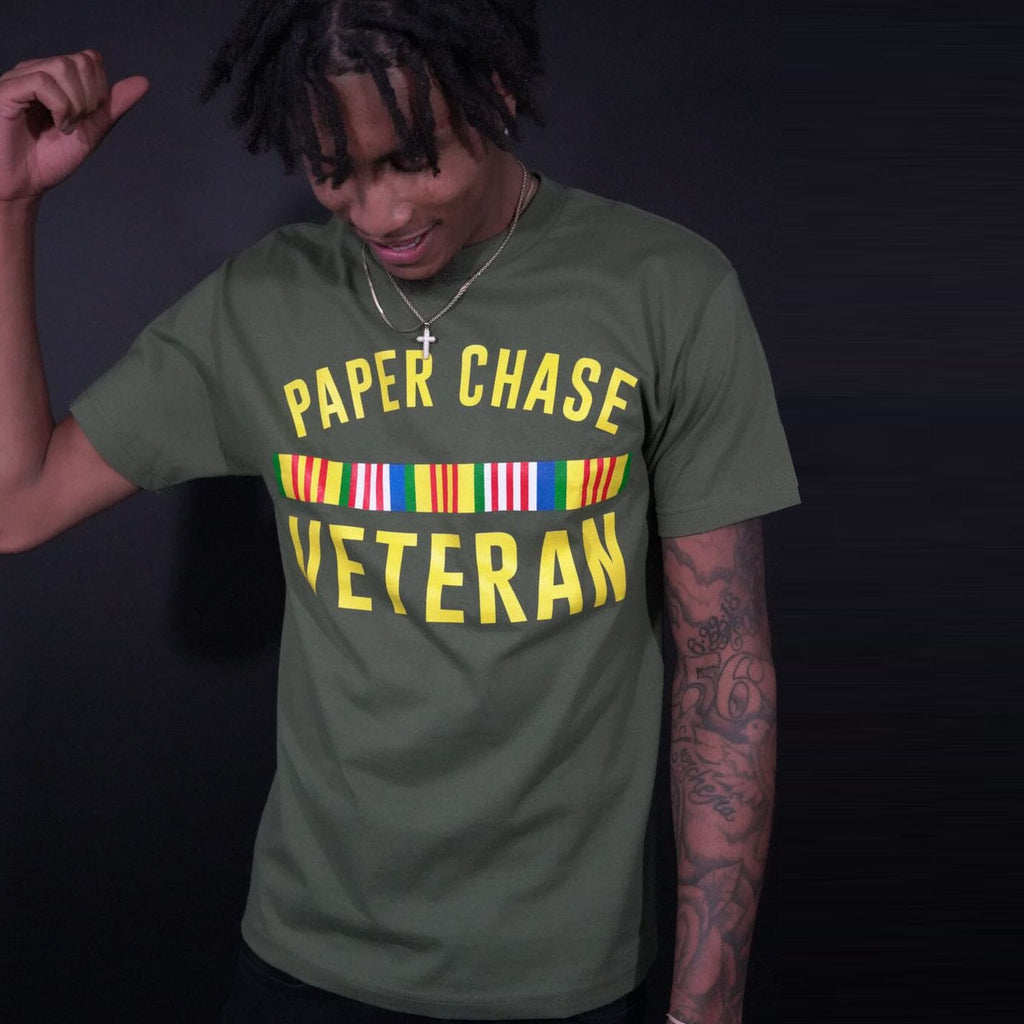 Paper Chase Veteran - Olive T-Shirt – Million Dolla Motive