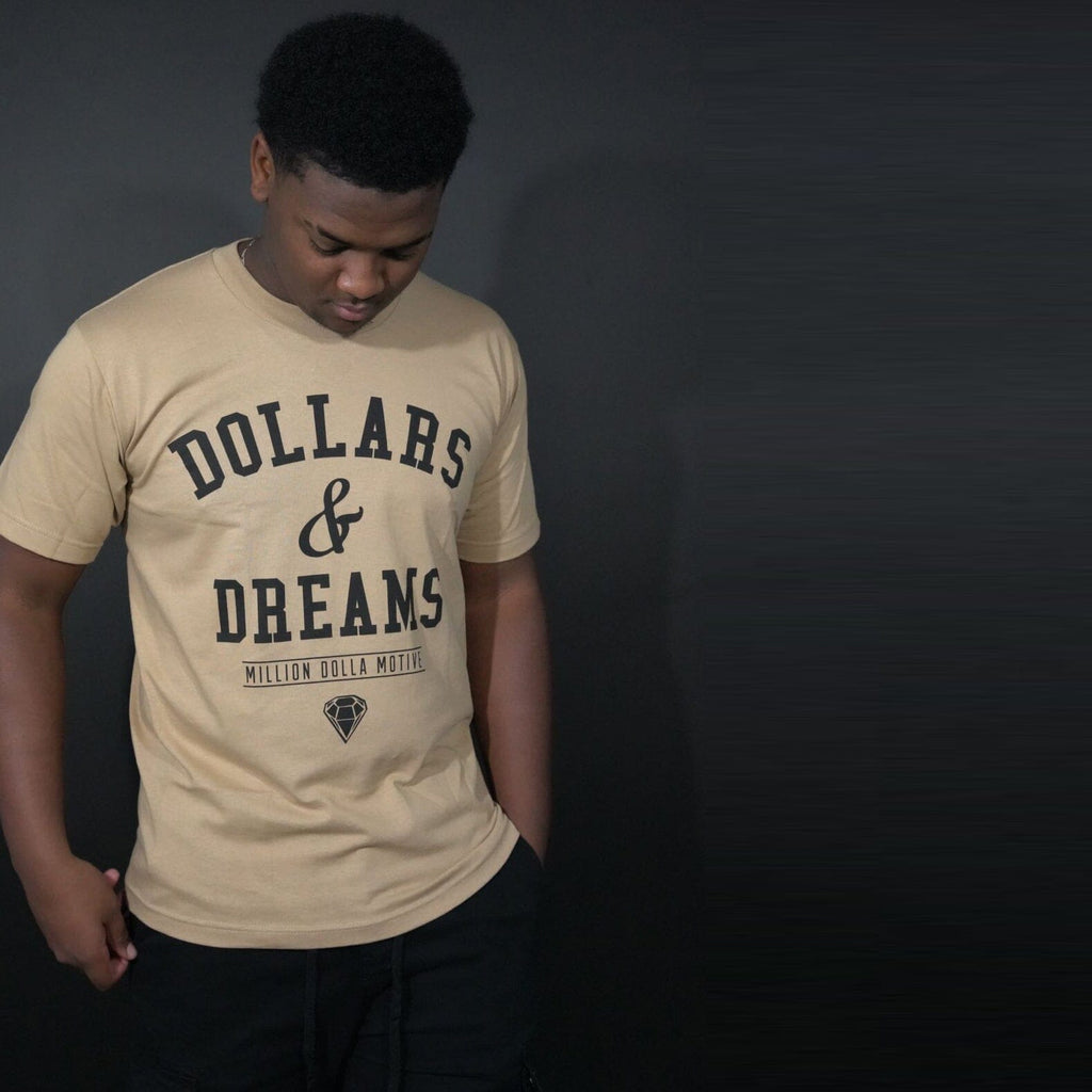 Dollars & Dreams - Khaki T-Shirt – Million Dolla Motive