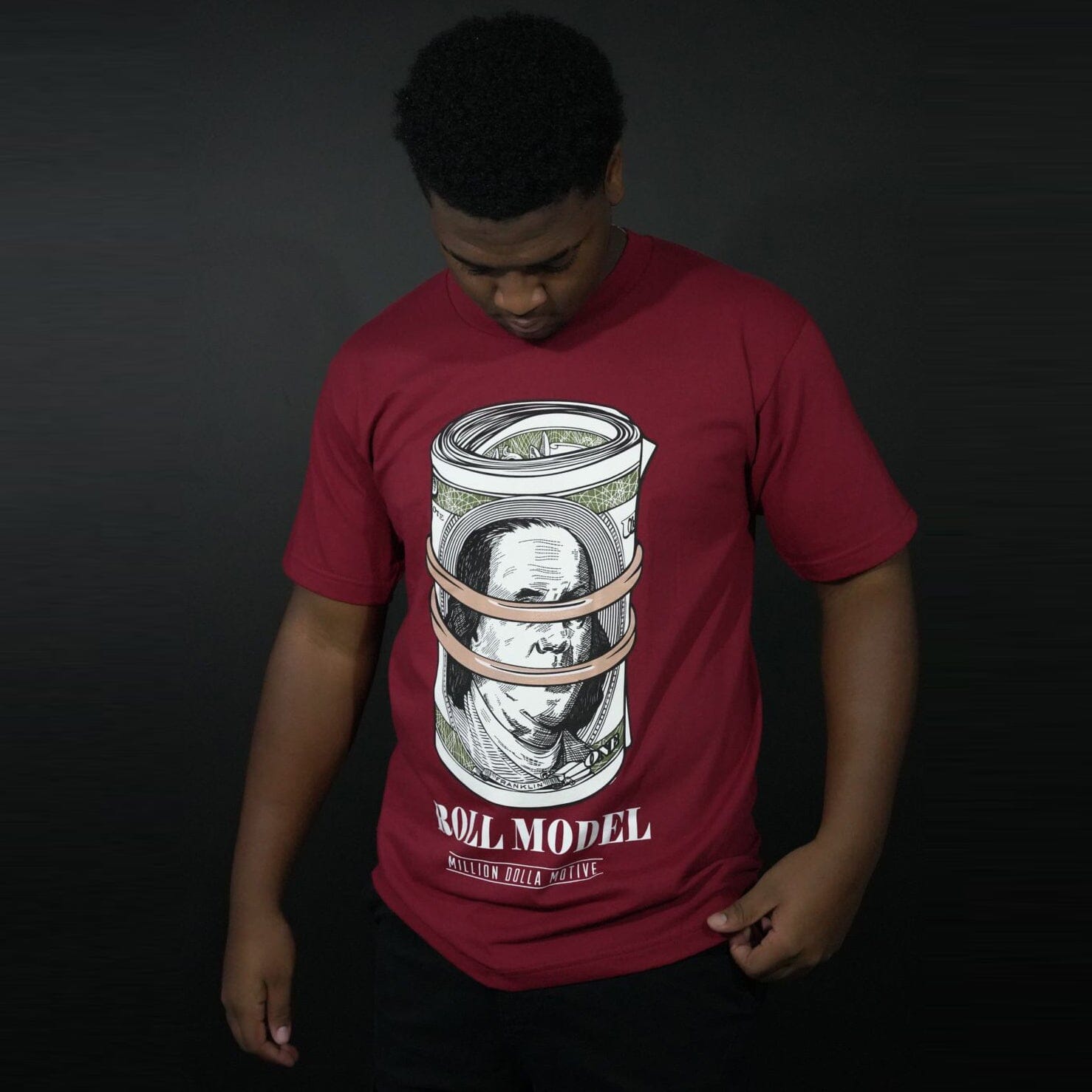Roll Model - Maroon T-Shirt – Million Dolla Motive