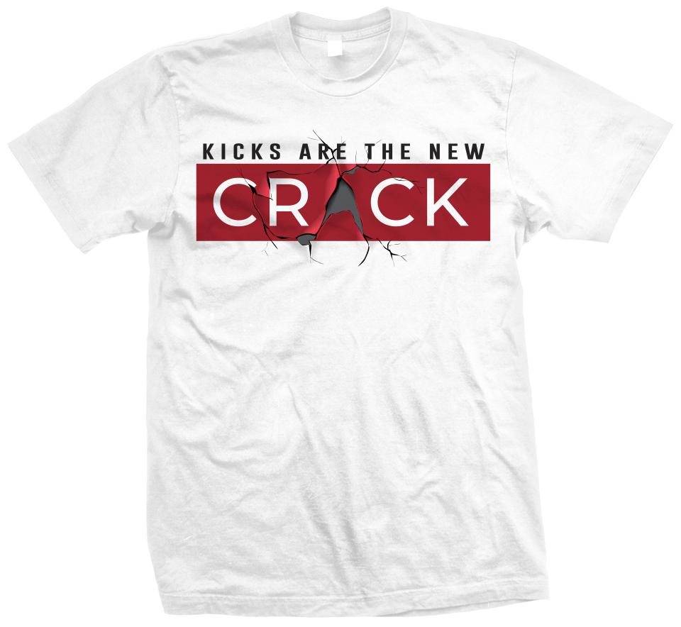 Kicks Are The New Crack - Red on White T-Shirt – Million Dolla Motive