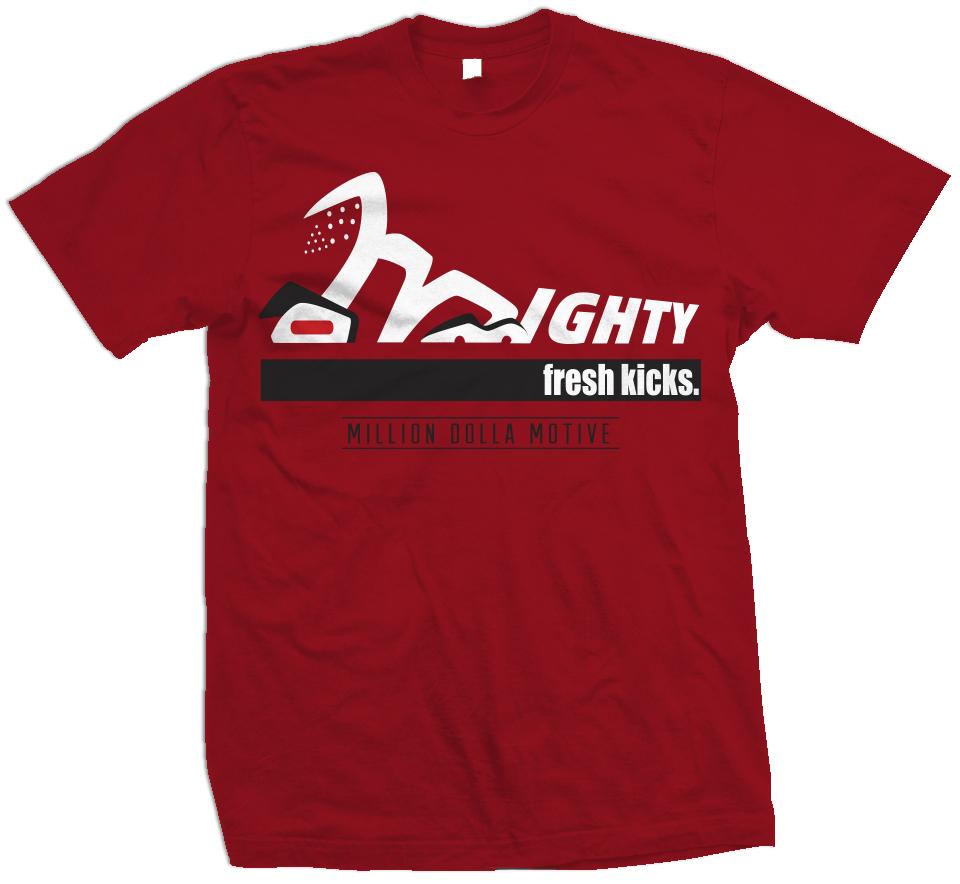Mighty Fresh Kicks - Cardinal Carmine Red T-Shirt – Million Dolla Motive