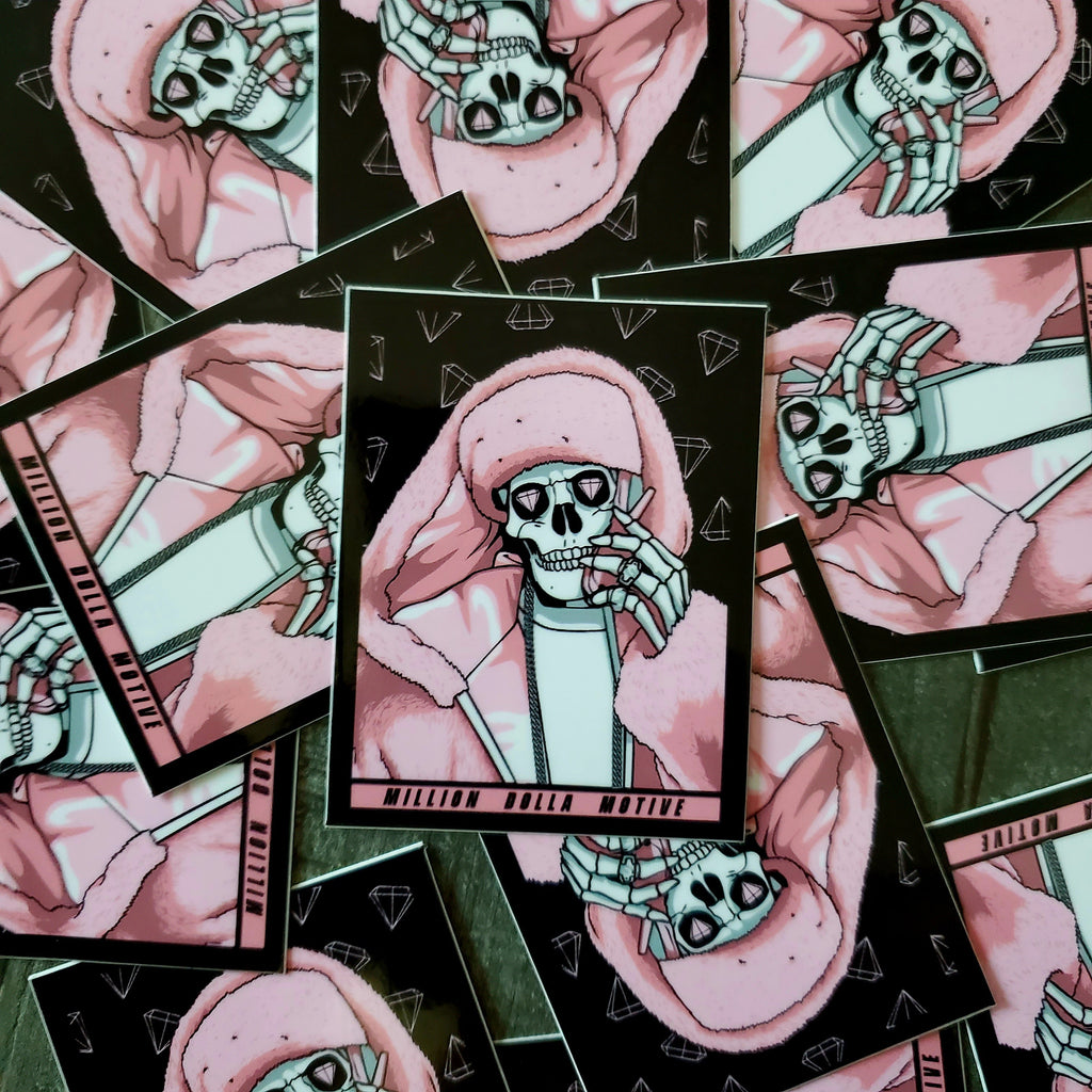 Pink Fur Sticker – Million Dolla Motive