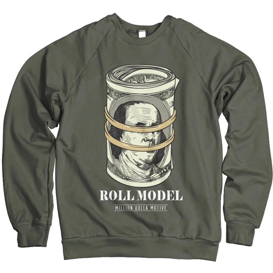 Roll Model - Olive Crewneck Sweatshirt – Million Dolla Motive