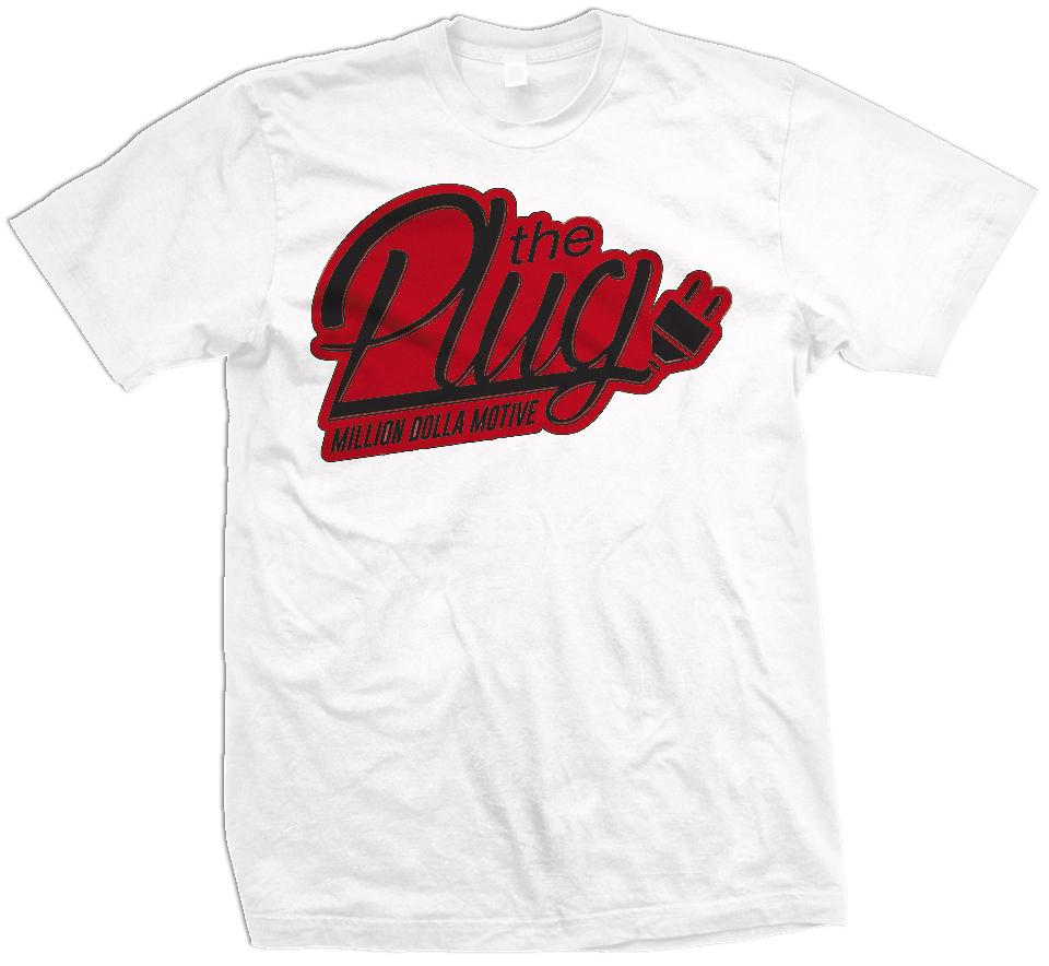 The Plug - Red on White T-Shirt – Million Dolla Motive