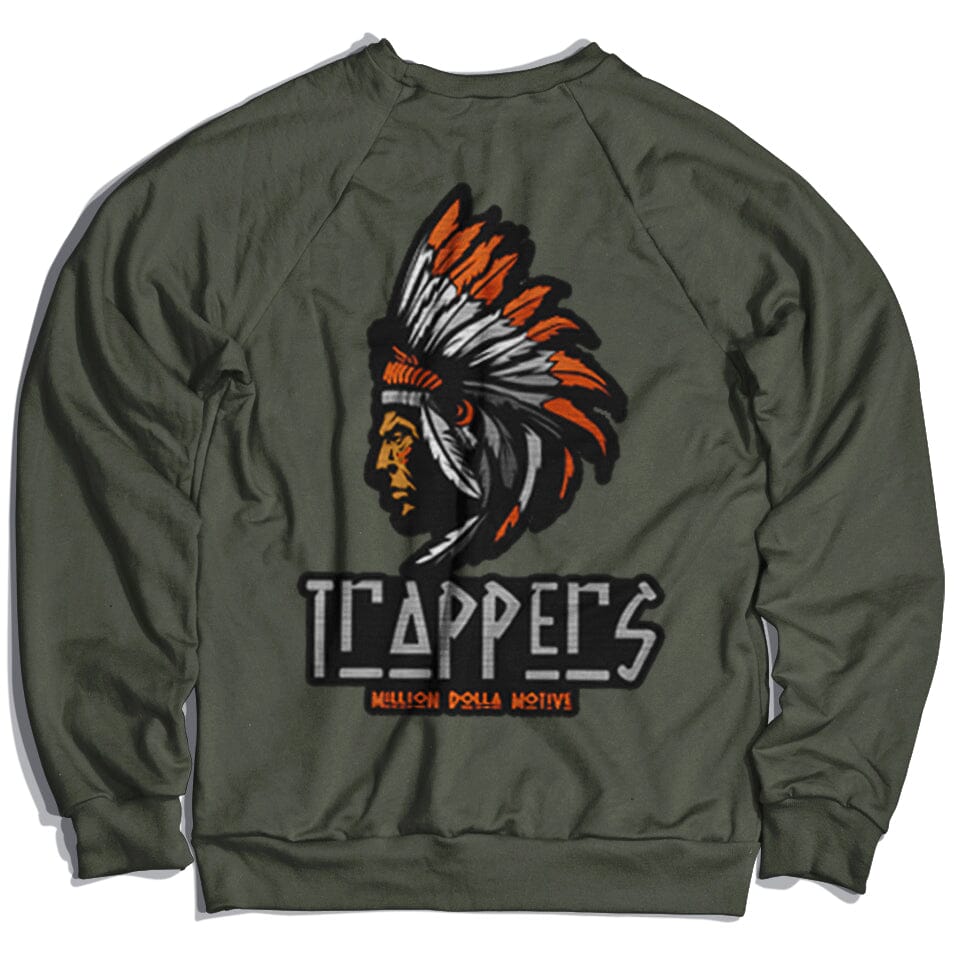Chenille Trappers - Olive Crewneck Sweatshirt – Million Dolla Motive