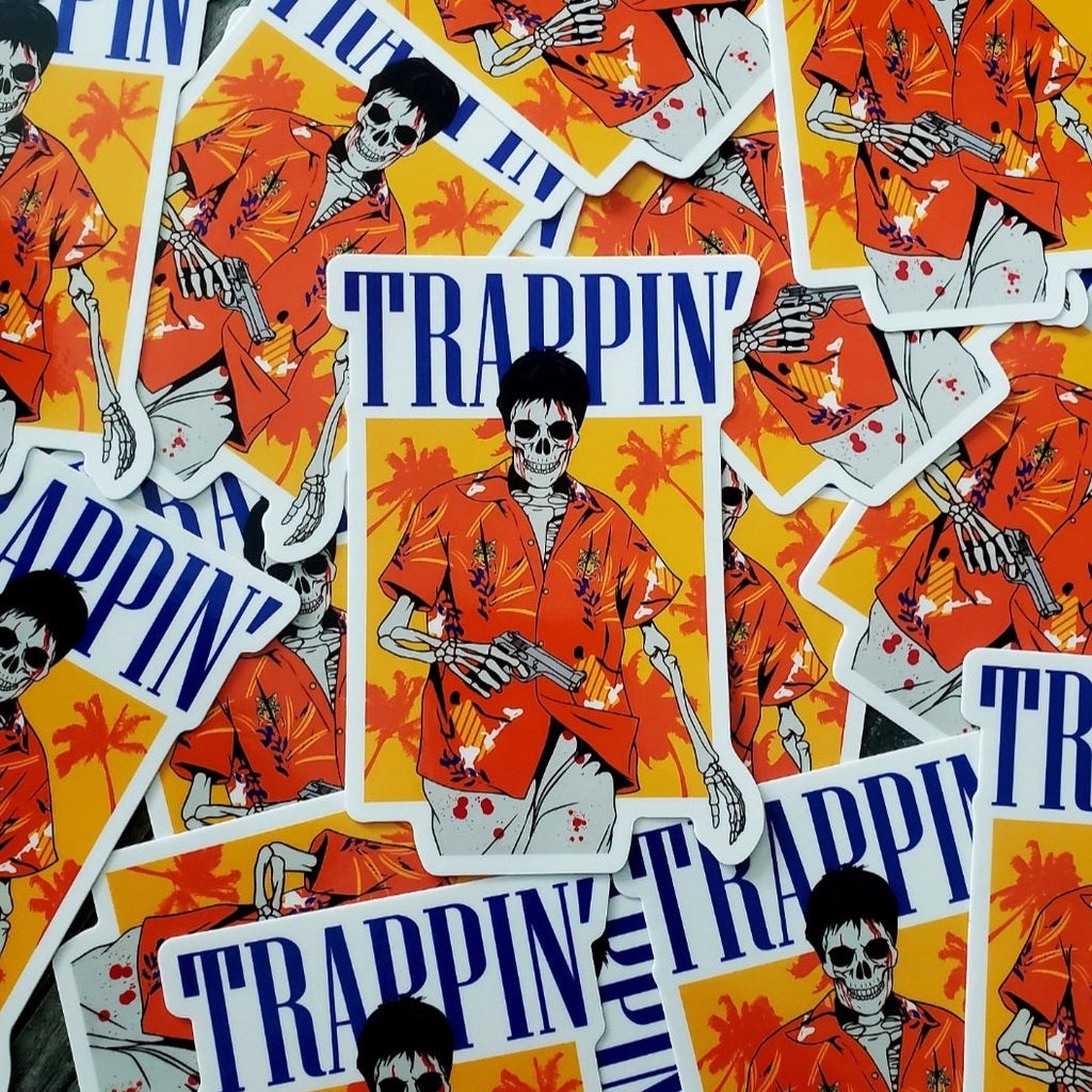 Trappin Skullface Sticker – Million Dolla Motive